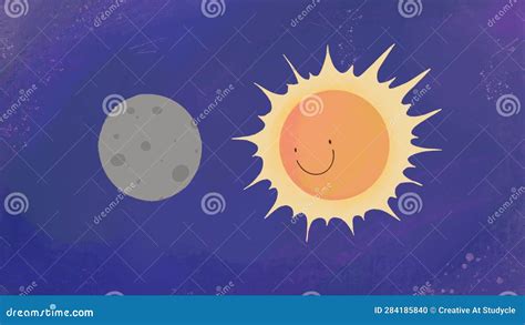 Cartoon Sun And Moon Animation Stock Footage Video Of Stars