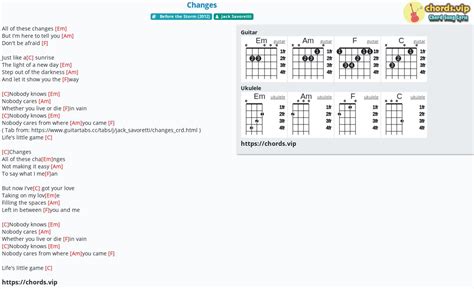 Chord Changes Tab Song Lyric Sheet Guitar Ukulele Chords Vip