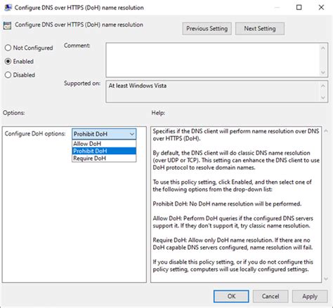 Secure DNS Client Over HTTPS DoH On Windows Server 2022 Microsoft Learn