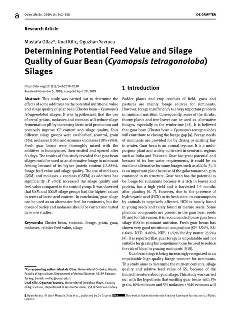 Determining Potential Feed Value And Silage Pdf