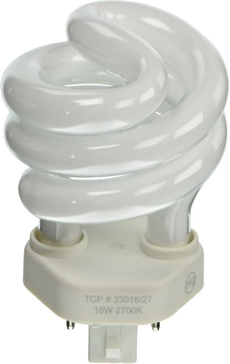 TCP 33018 18W 2700K Warm White 4 Pin G24q 2 Spiral CFL Light Bulb 75W Equivalent