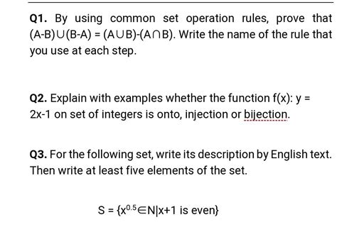 Solved Q By Using Common Set Operation Rules Prove That Chegg Com