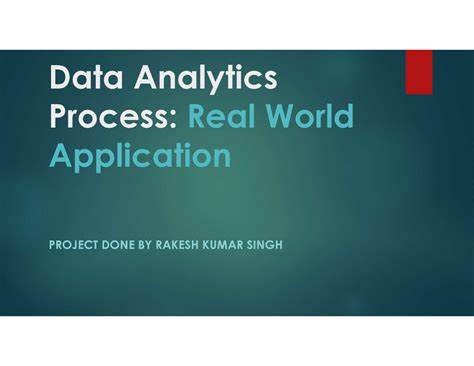 Project 1 Data Analytics Process Real World Application Project Done
