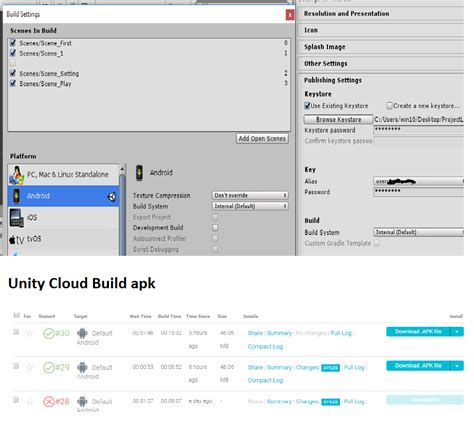Android How To Set Sign Keystore In Unity Cloud Build Stack Overflow