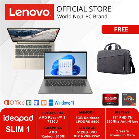 Jual Lenovo Ideapad Slim Amn Ryzen U Gb Gb Win Ohs Shopee Indonesia