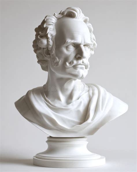 A Stunning White Marble Bust Showcasing Classical Artistry This