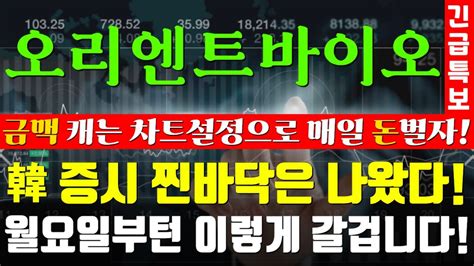 오리엔트바이오 전망 오리엔트바이오목표가는 물론 차트설정만으로 대시세 잡아낼수 있는 금맥 차트설정 공개하겠습니다 오리엔트바이오차트분석 오리엔트바이오전략 첨생법