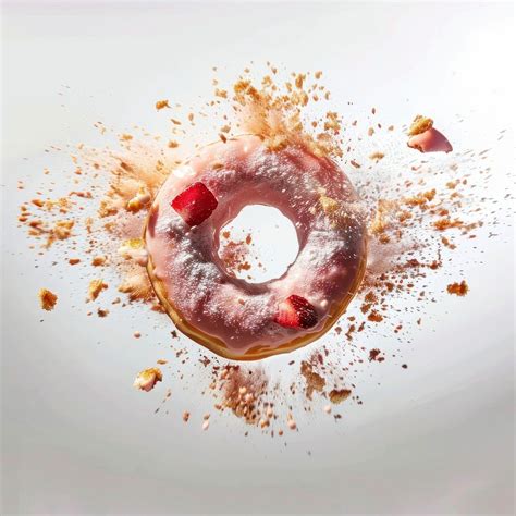 Exploding Strawberry Donut Explosion Sweets Free Photo Rawpixel