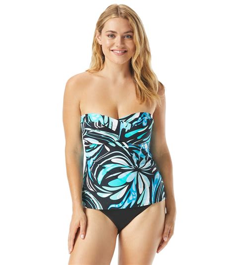 Coco Reef Womens Cassis Swirl Five Way Bra Sized Tankini Top Cddd