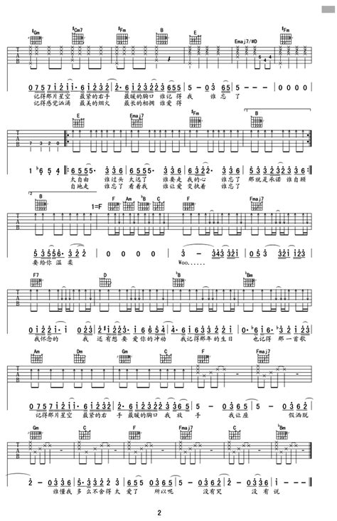 我懷念的 孫燕姿 吉他谱 Chord4