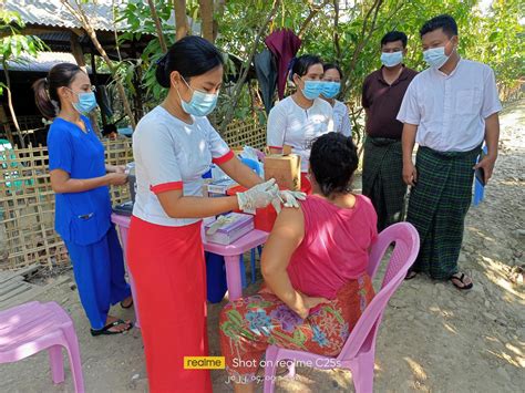 မြေပုံမြို့နယ်၌ ကိုဗစ် ၁၉ ရောဂါ ကာကွယ်ဆေးထိုးနှံခြင်း ၁၀၀ ပြည့်မီလွှမ်းခြုံနိုင်ရေး အိမ်တိုင