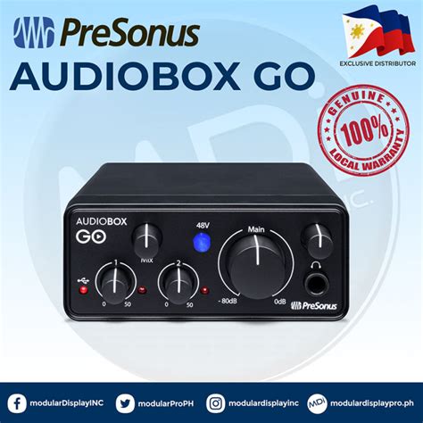 PreSonus AudioBox GO Ultra Affordable Compact 2x2 Usb Type C Audio Interface For Windows And