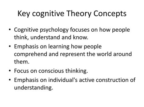 Cognitive Theory In Classroom Pptx