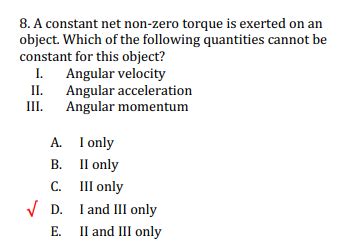 Solved A Constant Net Non Zero Torque Is Exerted On An Chegg Com