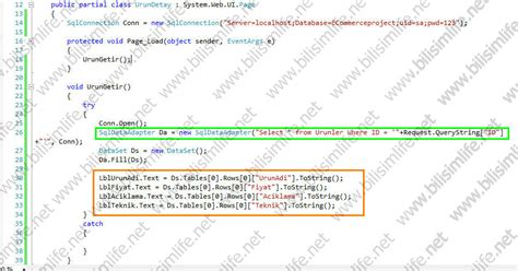 ASP NET QueryString Kullanımı BilişimLife net Bilişim Teknolojileri Ortak Çözüm Platformu