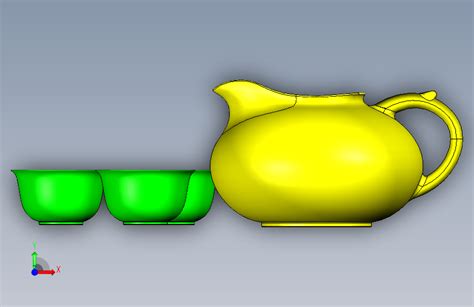 茶具三维模型 Proe 模型图纸下载 懒石网