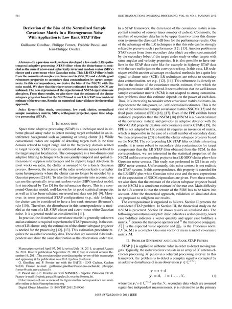 Pdf Derivation Of The Bias Of The Normalized Sample Covariance Matrix