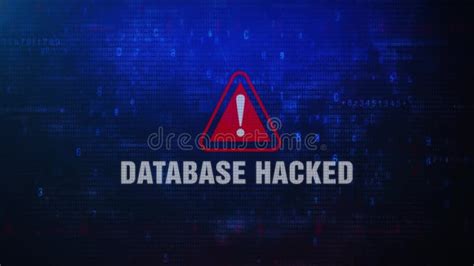 Database Hacked Alert Warning Attack On Screen World Map Loop Motion