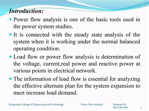 power flow analysis pdf physics science