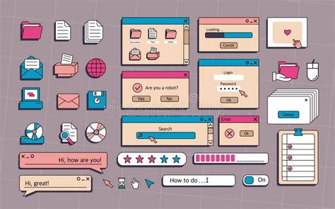 Un Ensemble Déléments Dinterface Utilisateur De Thèmes Ui Et Ux