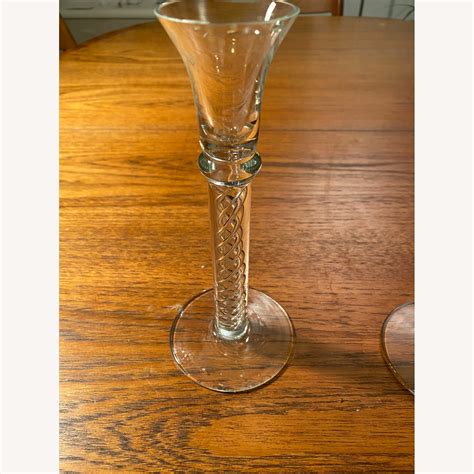 Antique Hand Blown Italian Glass Candle Sticks Aptdeco