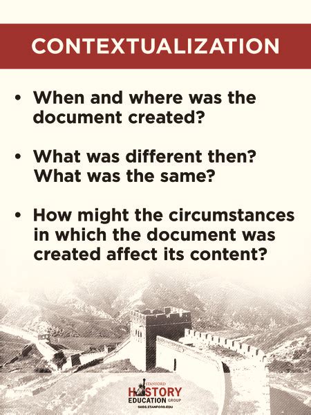 Contextualization Handout For 5th 10th Grade Lesson Planet