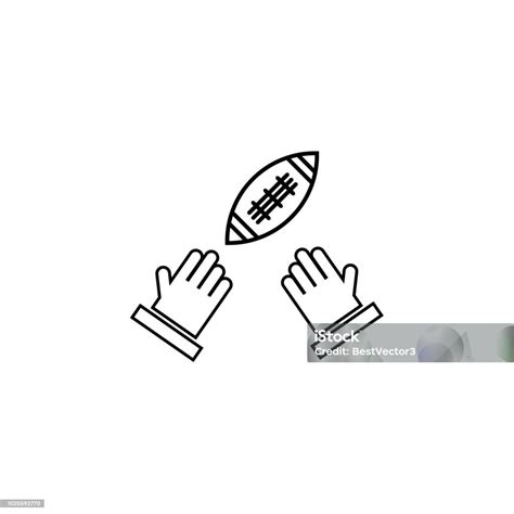 미식 축구 선수 손을 잡고 공 아이콘 벡터 기호와 기호 흰색 배경 미식 축구 선수 손 잡고 공을 로고 개념에 고립 경쟁에 대한 스톡 벡터 아트 및 기타 이미지 Istock
