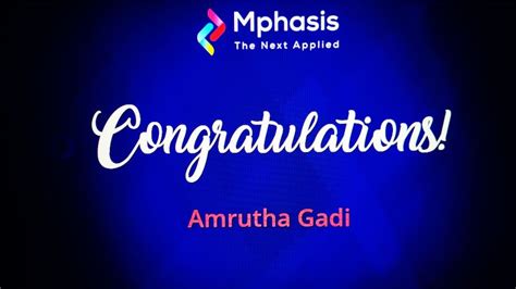 Amrutha Gadi On Linkedin Delighted To Be A Part Of Mphasis Started Fresh And New With Some Of The