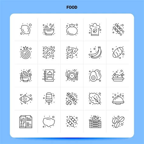 Outline 25 Food Icon Set Vector Line Style Design Black Icons Set Linear Pictogram Pack Web And