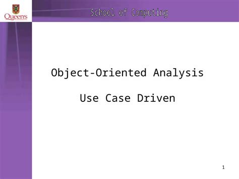 Ppt 1 Object Oriented Analysis Use Case Driven 2 The Outline Method For Ooa 1identify Object