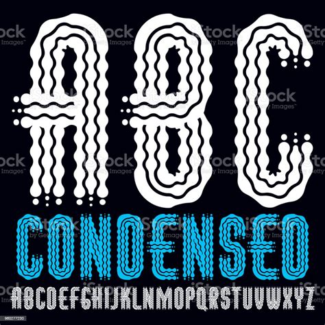 멋진 디스코 벡터 자본 영어 알파벳 편지 고립 된 Abc의 집합입니다 둥근된의 대담한 압축 된 글꼴 Typescript Retro 포스터 디자인 요소로 사용 하기 위해
