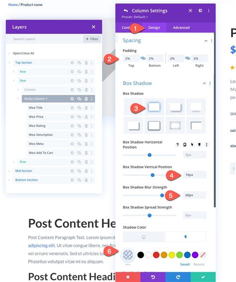 How To Build A Custom Sidebar With Sticky Columns For A Divi Product