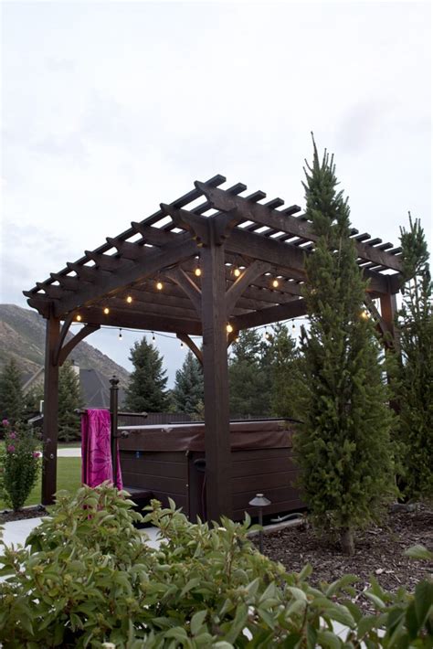 Heavenly Haven Diy Hot Tub Pergola Hammock Trellis Western Timber Frame