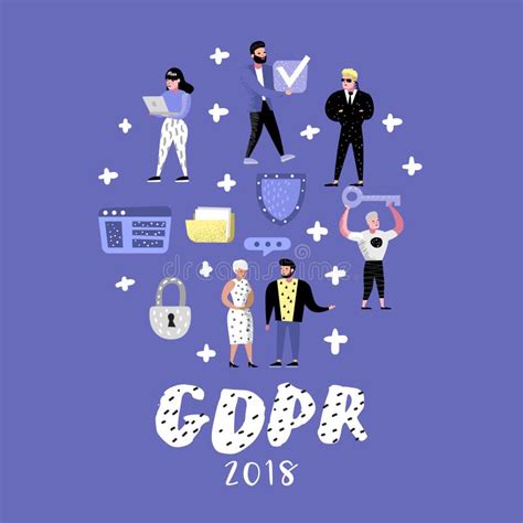 General Data Protection Regulation Concept With Characters Gdpr Principles For The Processing