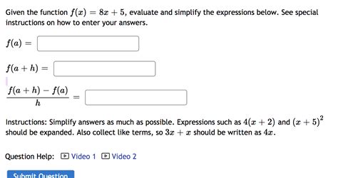 Solved Given The Function F X X Evaluate And Chegg Com
