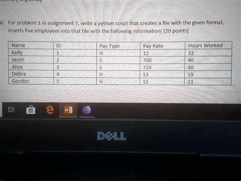Solved For Problem 1 In Assignment 7 Write A Python Script That Creates A File With The Given