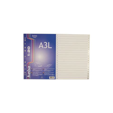 A3 Landscape Dividers Polypropylene Index Dividers 1 20 Arrowfile The Archival
