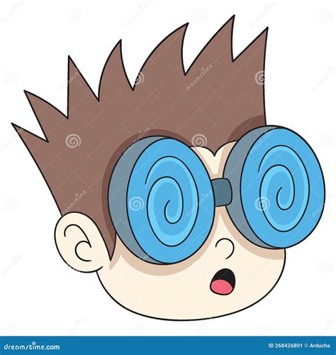 Boy Head Emoticon Wearing Geeky Nerd Glasses Stock Vector Illustration Of Sticker Doodle