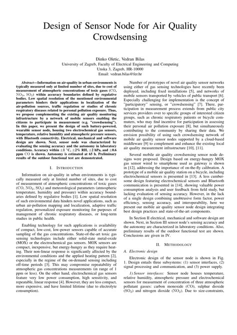 Pdf Design Of Sensor Node For Air Quality Crowdsensing