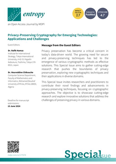Pdf Call For Papers Special Issue On Privacy Preserving
