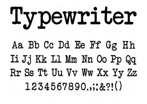 Typewriter Font Svg Vintage Typewriter Font Svg Typewriter Alphabet Svg Typewriter Clipart