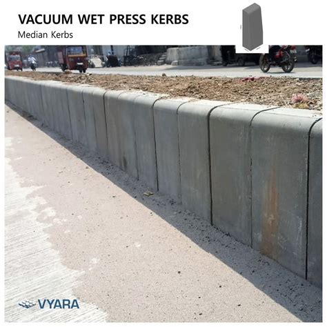 Median Road Pre Cast Curbstones Thickness 150 Mm Material Concrete