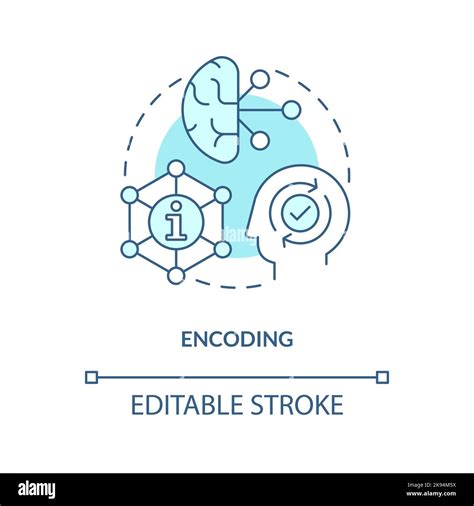 Encoding Information In Brain Concept Turquoise Icon Stock Vector Image And Art Alamy