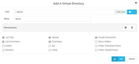 Virtual Directories Cerberus FTP Server