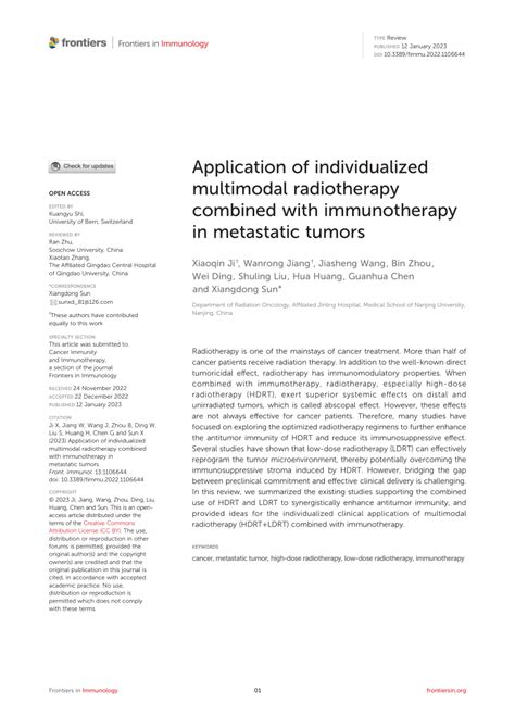Pdf Application Of Individualized Multimodal Radiotherapy Combined