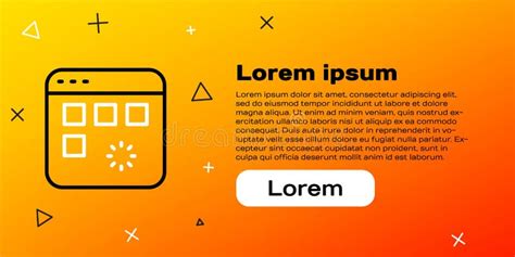 Line Loading A Data Window With A Progress Bar Icon Isolated On Yellow Background Colorful