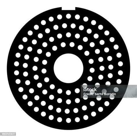 고기 분쇄기 접시 민서 장치 얕은 고기 격자 체 아이콘 검은 색 벡터 일러스트 레이 션 이미지 플랫 스타일 강철에 대한 스톡 벡터 아트 및 기타 이미지 Istock