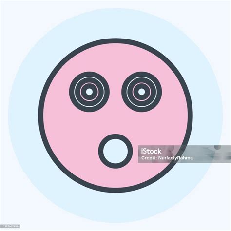 아이콘 이모티콘 충격 이모티콘 기호에 적합합니다 컬러 메이트 스타일 편집 가능한 간단한 디자인 디자인 템플릿 벡터 간단한 기호 그림 0명에 대한 스톡 벡터 아트 및 기타