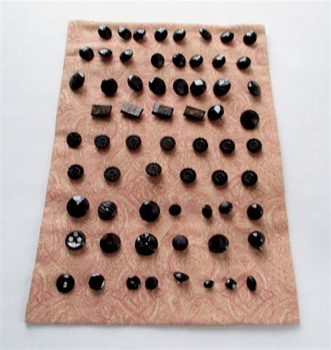 Vintage Button Display Card 64 Black Buttons Etsy