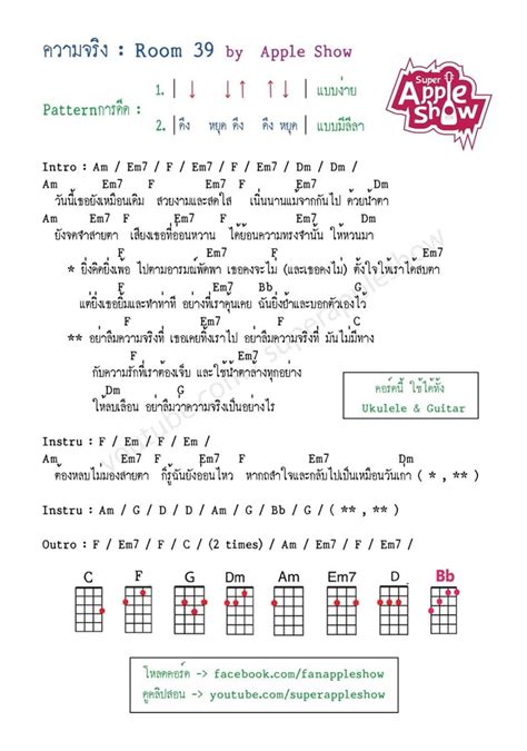 คอร์ดอูคูเลเล่ คอร์ดกีต้าร์เพลงอูคูเลเล่